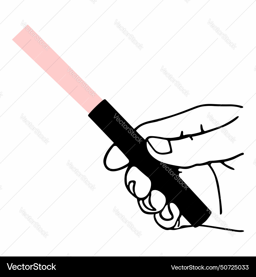 Hand holding a medical flashlight Royalty Free Vector Image