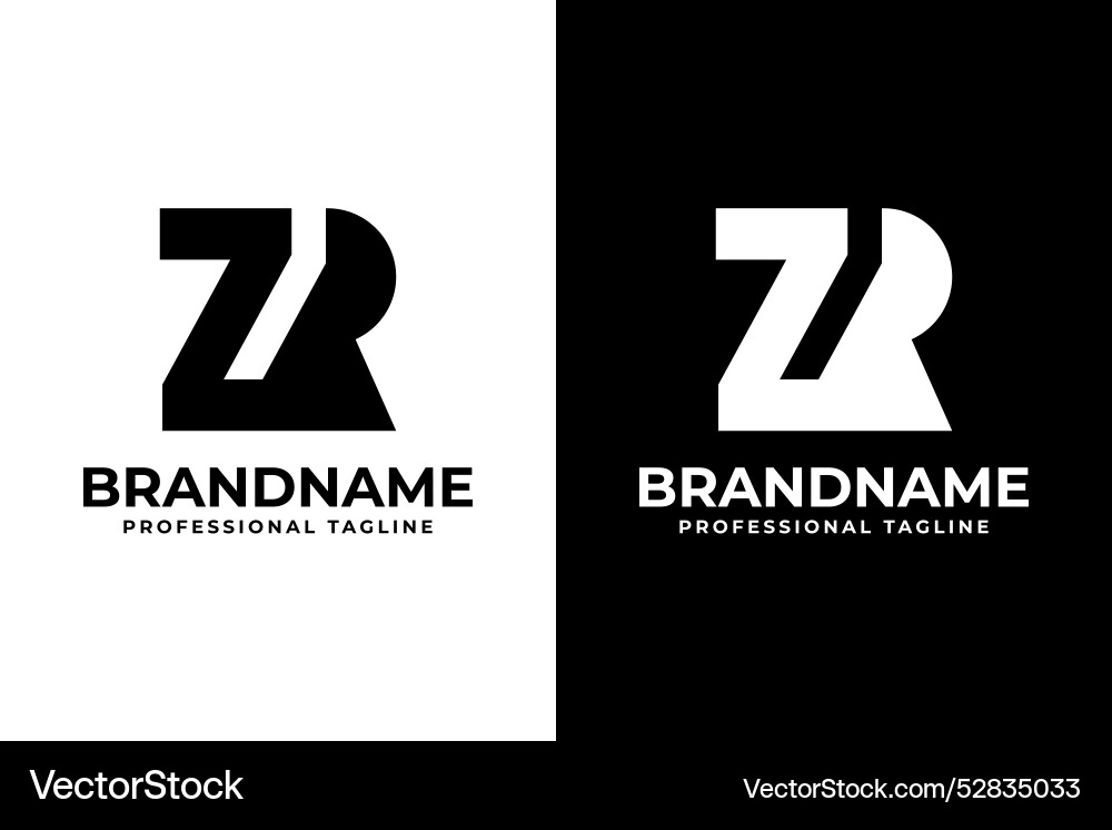 Letters zr monogram logo suitable for any Vector Image