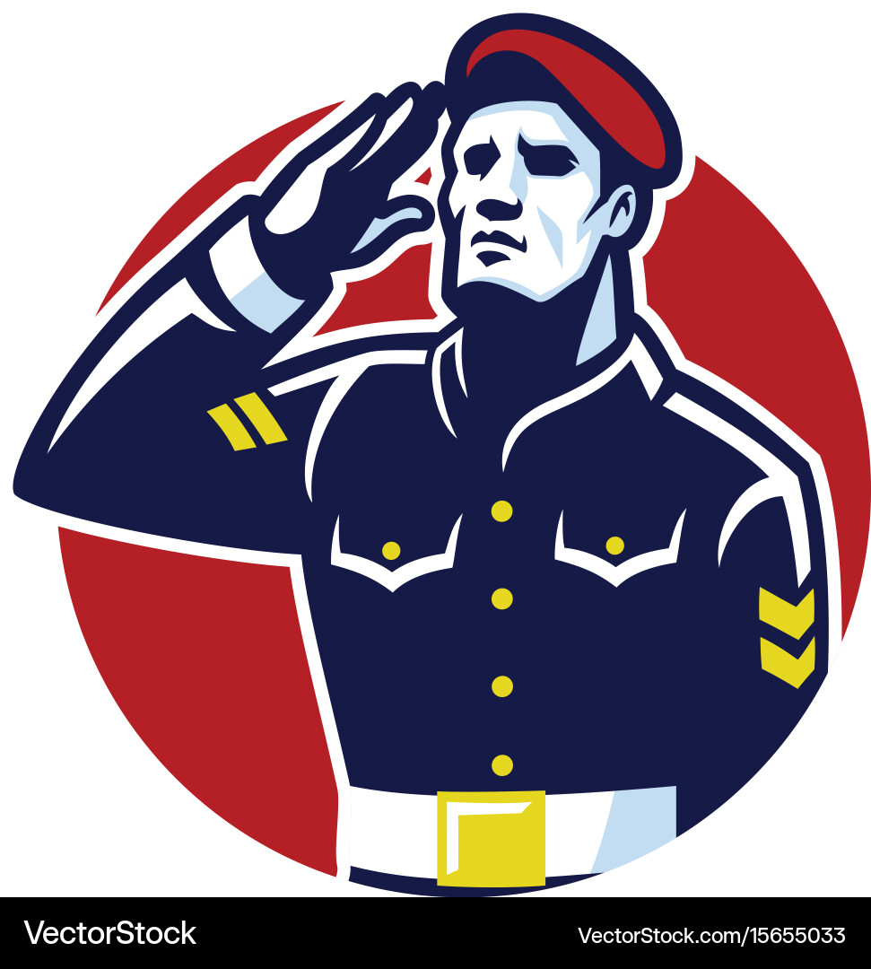 Military soldier salute Royalty Free Vector Image
