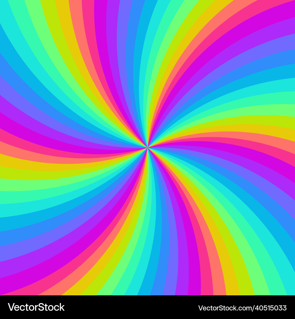 Rainbow neon swirl background radial gradient Vector Image Rainbow neon swirl background radial gradient Vector Image