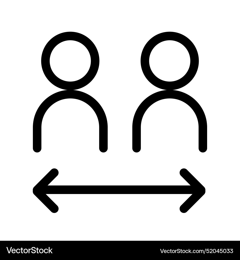 Social distancing sitting icon design in filled Vector Image