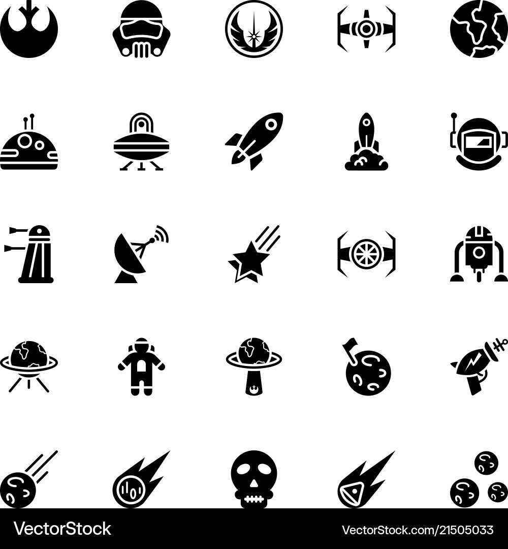 Star Wars Icon Pack Royalty Free Vector Image - VectorStock