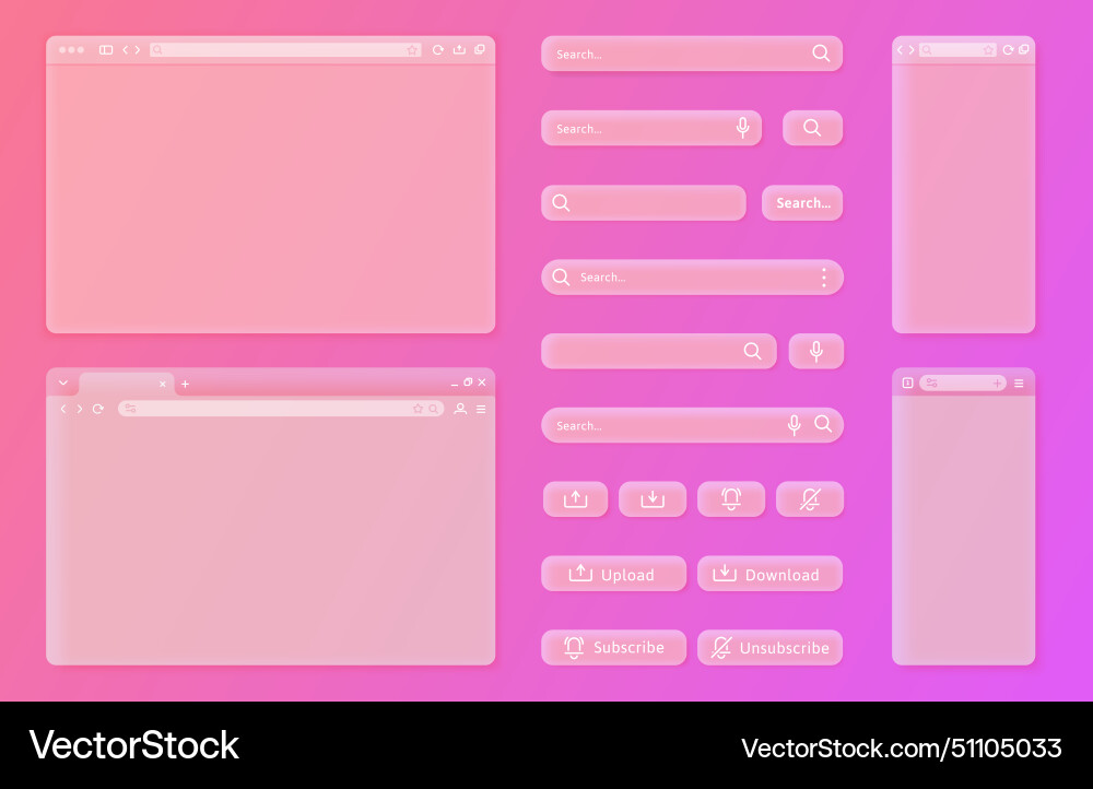 Transparent internet browser window user Vector Image