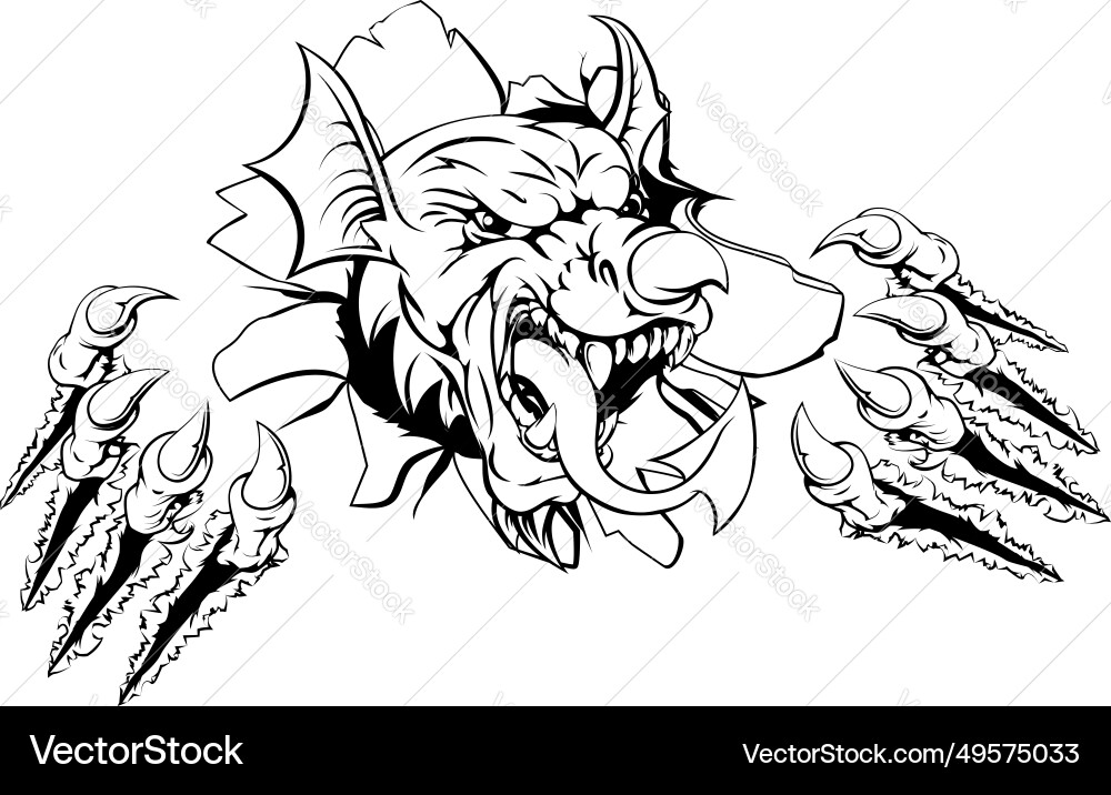 Welsh dragon breaking out Royalty Free Vector Image