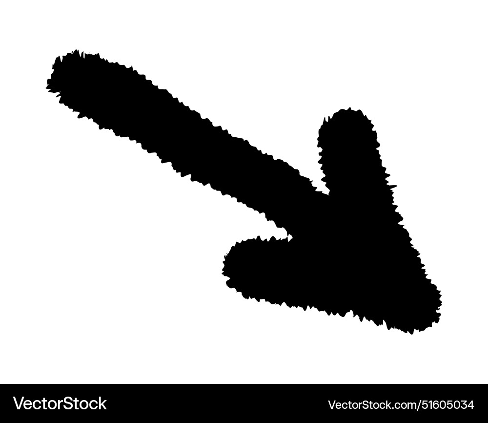 Bold black arrow pointing down left Royalty Free Vector