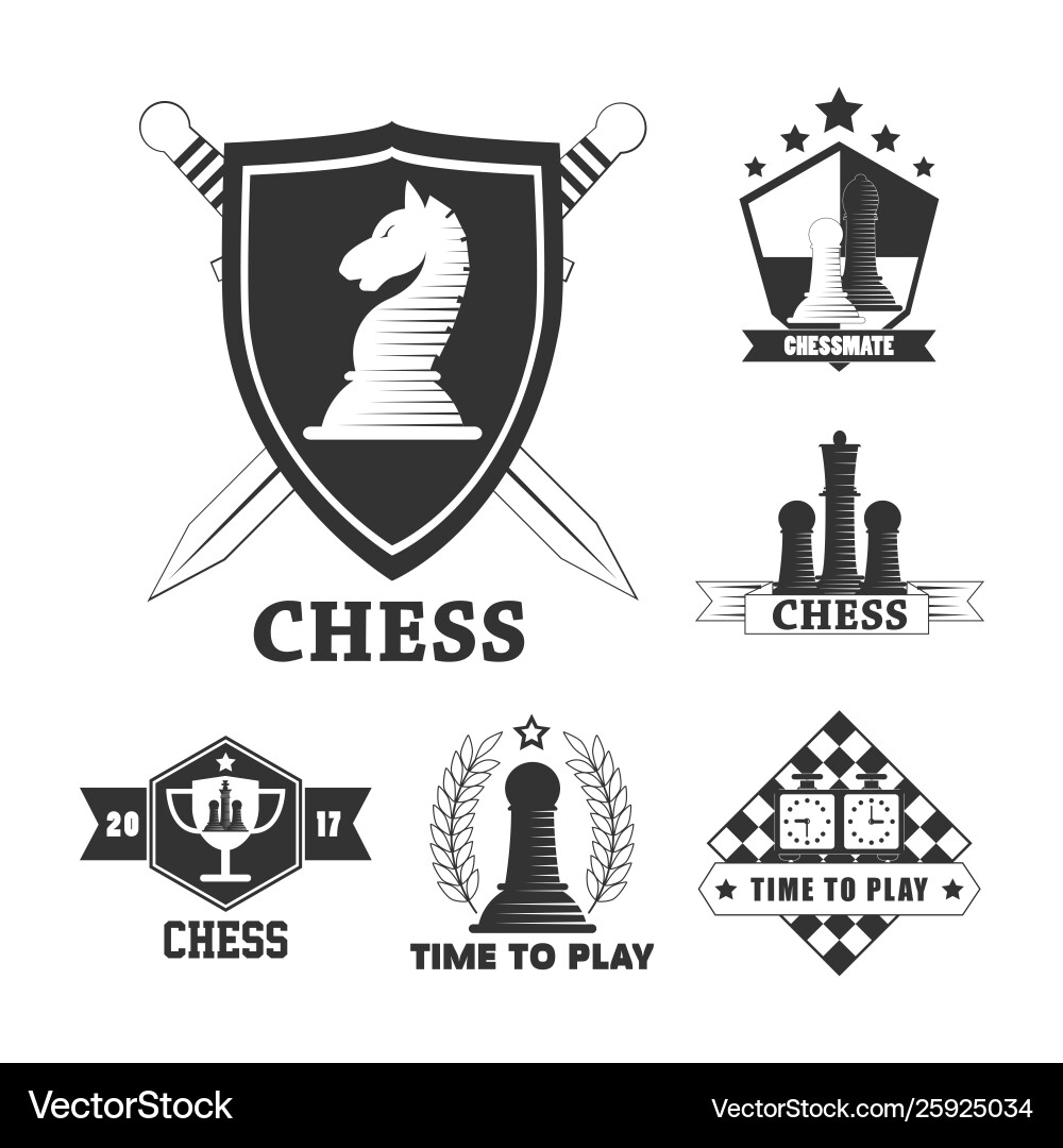Chess game isolated icons sword and shields Vector Image