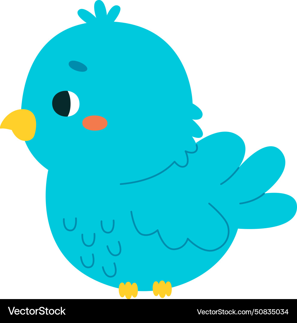 Cute bird sitting Royalty Free Vector Image - VectorStock