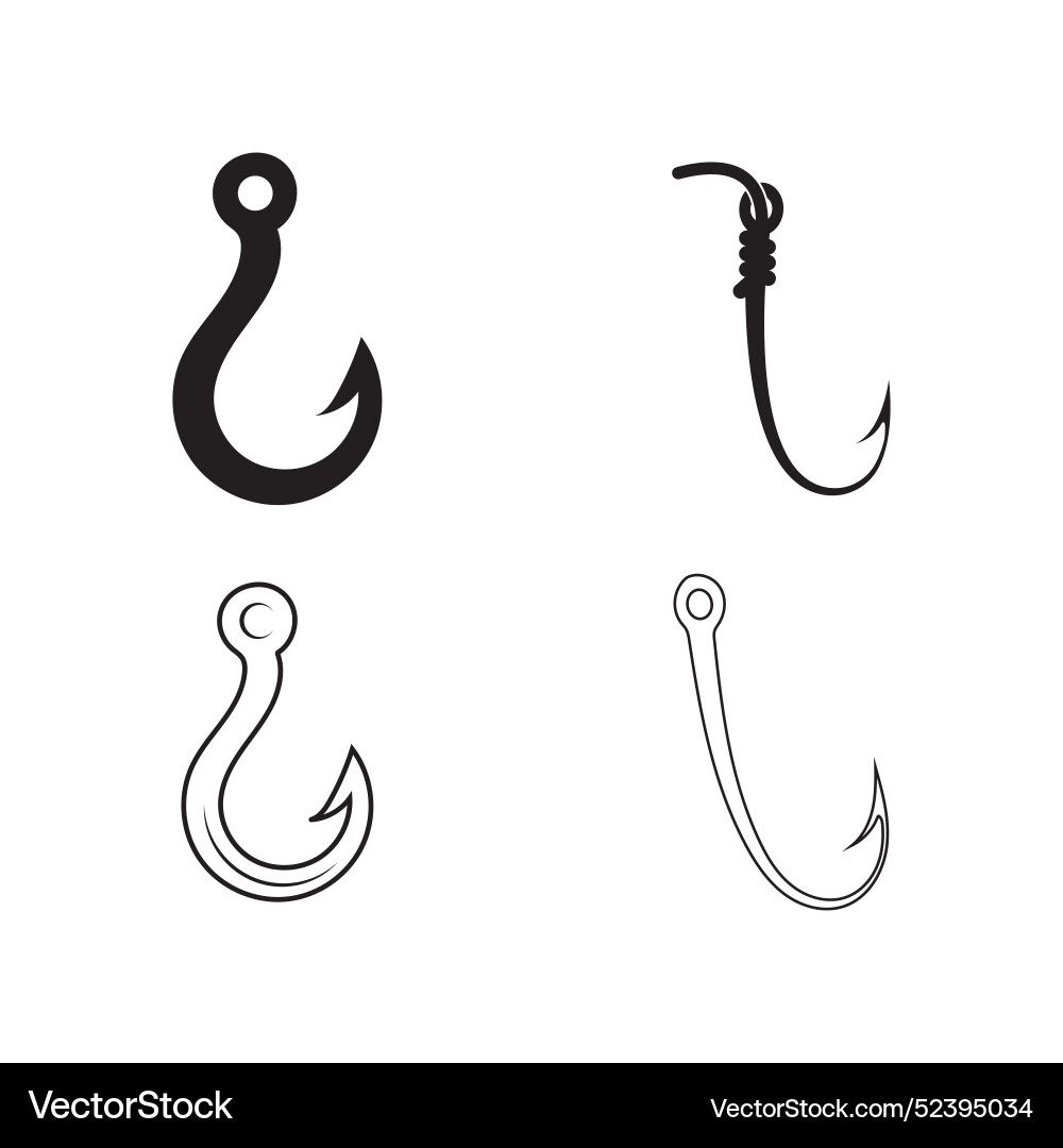 Fishing hook logo Royalty Free Vector Image - VectorStock