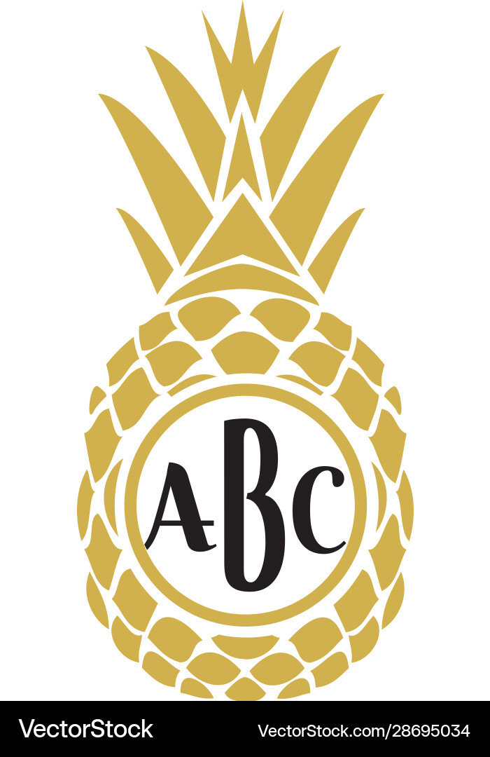 Goldene Ananas Lizenzfreies Vektorbild - VectorStock