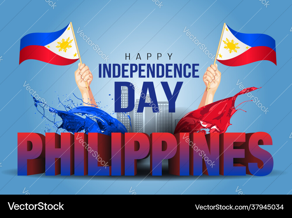Happy independence day philippine template design Vector Image