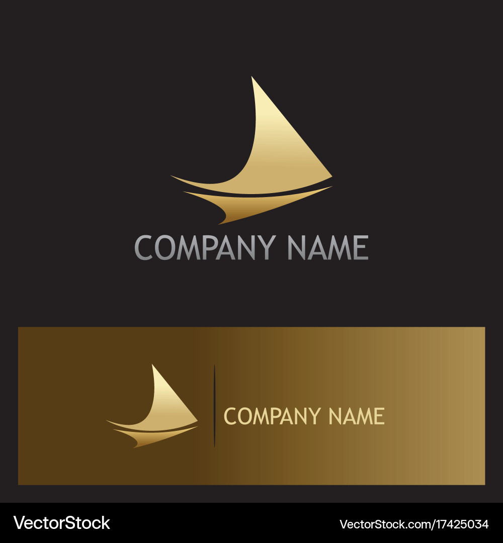 Stringray fish abstract gold logo Royalty Free Vector Image