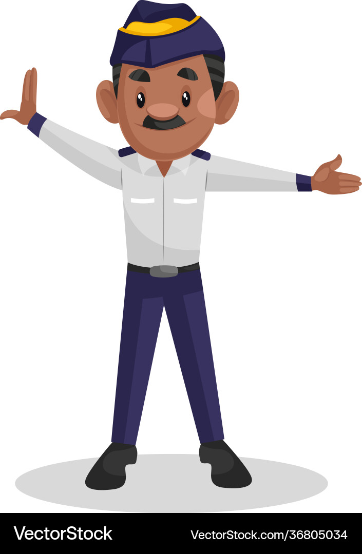 Traffic police cartoon Royalty Free Vector Image
