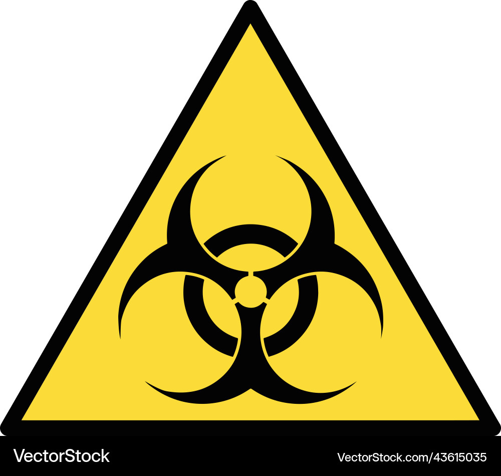 Biohazard text caution warning danger sign Vector Image