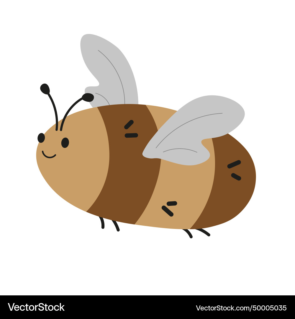 Bumblebee bee cartoon flying insect Royalty Free Vector