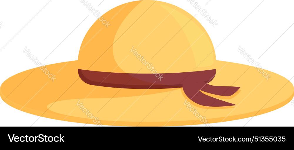 Cartoon summer sun hat Royalty Free Vector Image