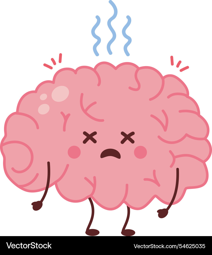 Depressed human brain Royalty Free Vector Image