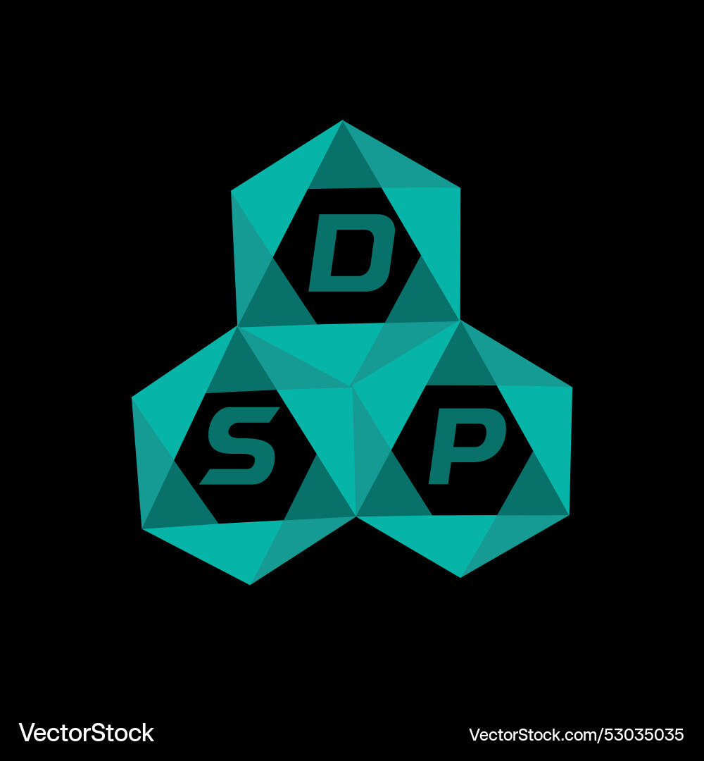 Dps creative minimalist letter logo unique Vector Image