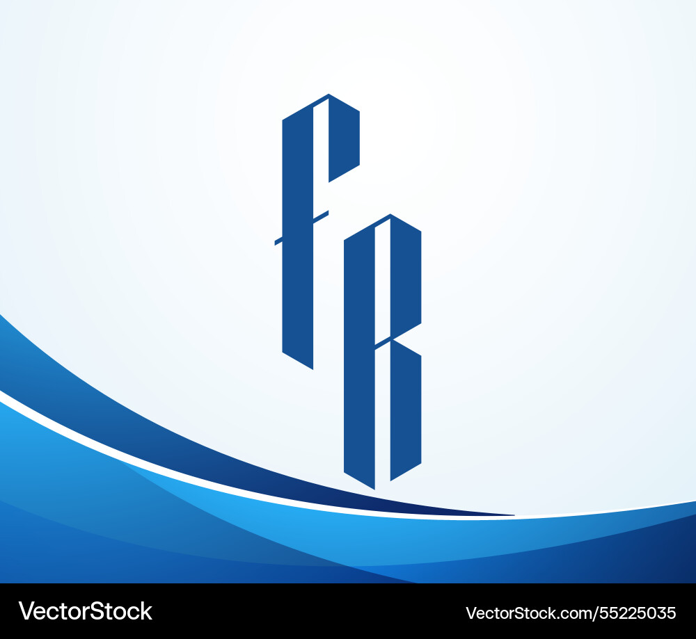 Fr alphabet letter logo design template elements Vector Image