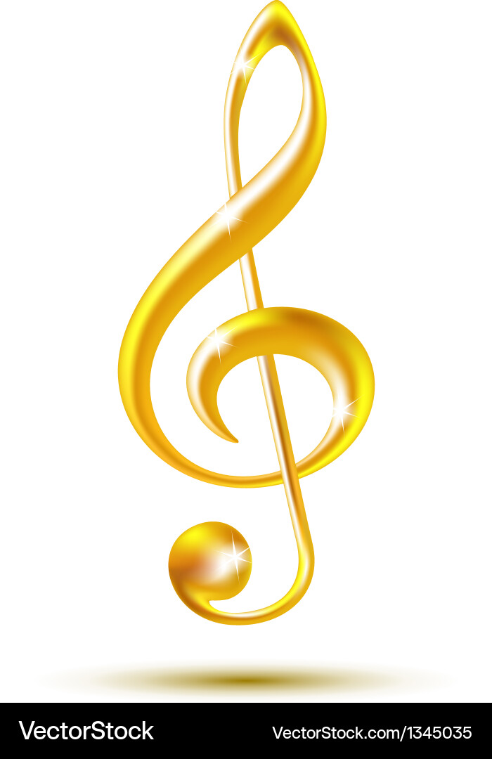 Gold Treble Clef Symbol Royalty Free Vector Image