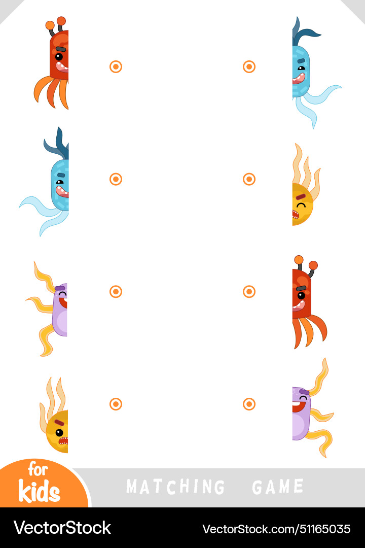 Matching game educational for children match Vector Image