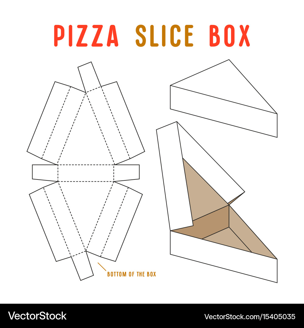 Pizza Box Template - Unwrapped Royalty Free Vector Image