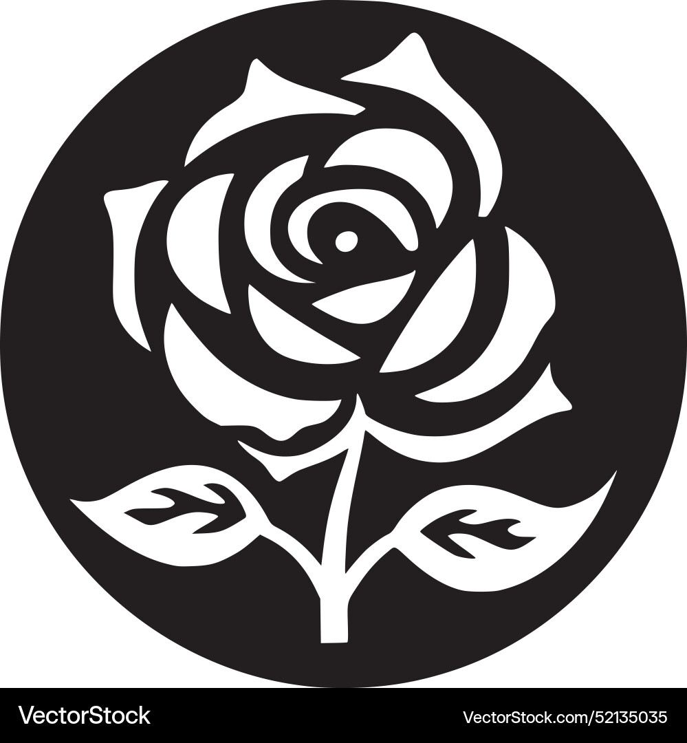 Rose - black and white isolated icon Royalty Free Vector