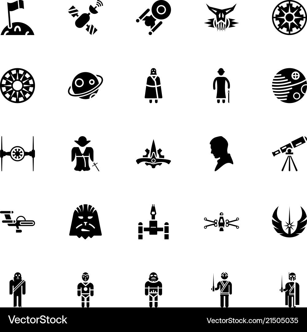 Star Wars Icons Collection Royalty Free Vector Image