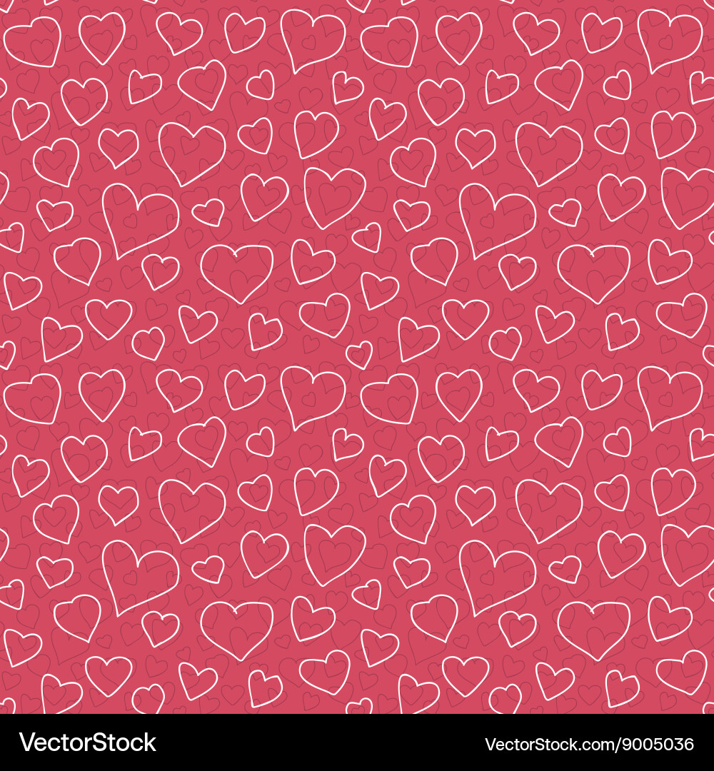 Abstract hearts seamless pattern doodle texture Vector Image
