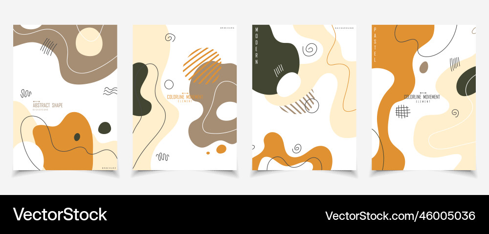 Abstract set of free shape hand drawing template Vector Image