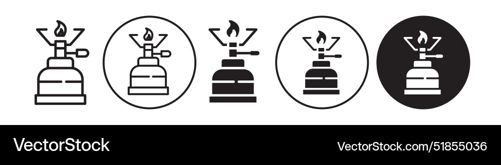 Camping gas icon set collection for web Royalty Free Vector