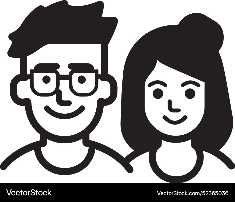 Emotive encounters expressive couple Royalty Free Vector