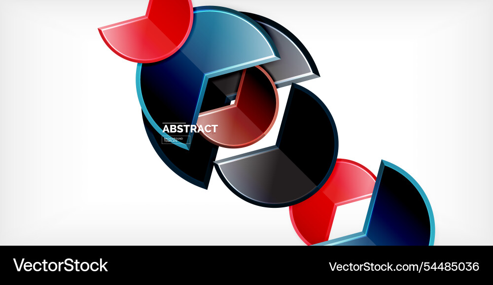 Glass reflective geometric round shapes background