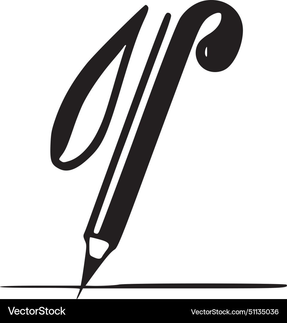 Handwriting - minimalist and simple silhouette Vector Image