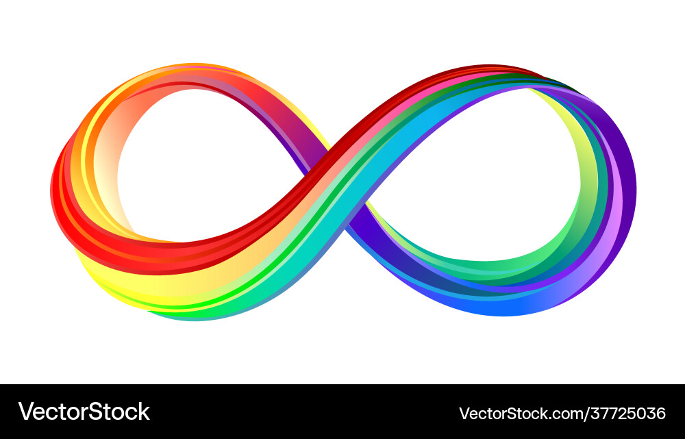 Layered rainbow infinity symbol Royalty Free Vector Image