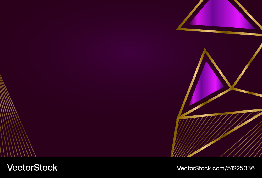 Modern gradient gold and purple triangle Vector Image