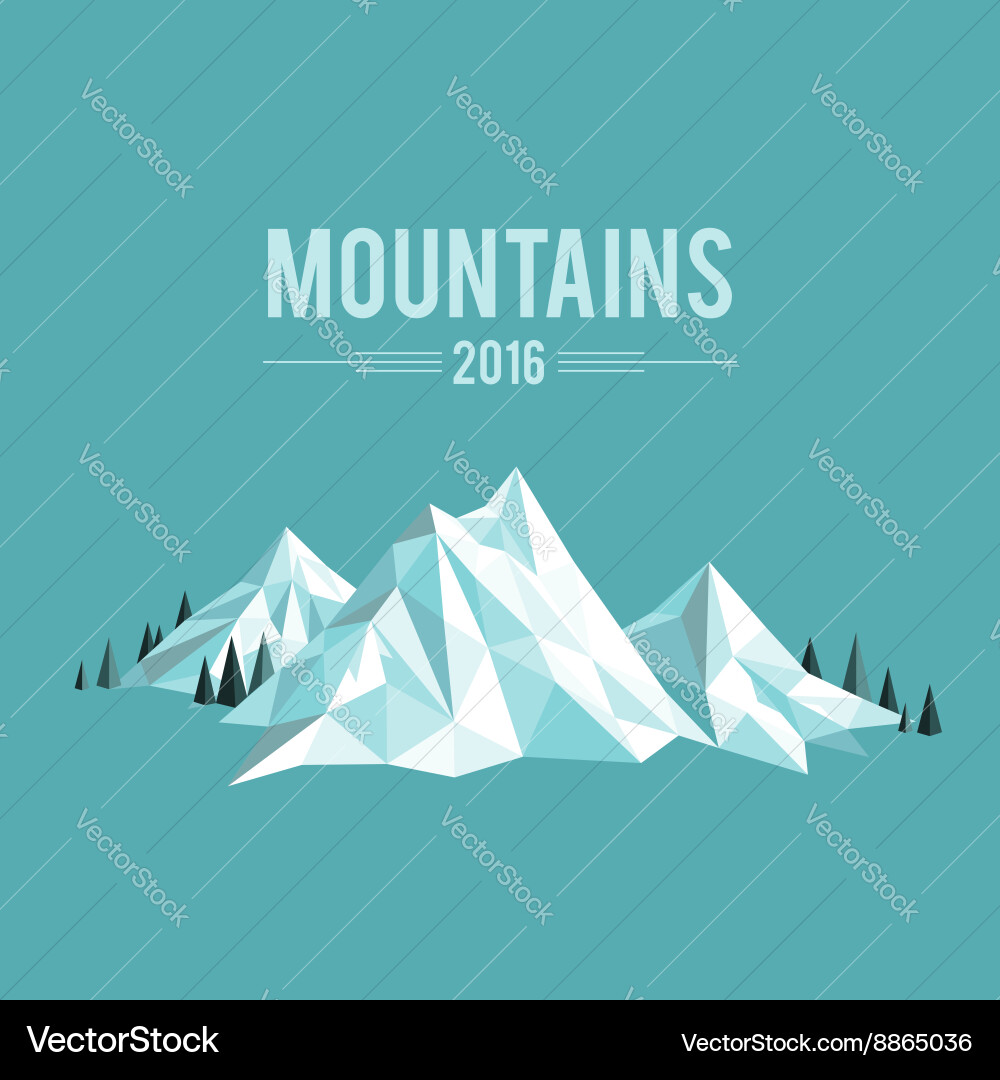 Mountains snow Royalty Free Vector Image - VectorStock