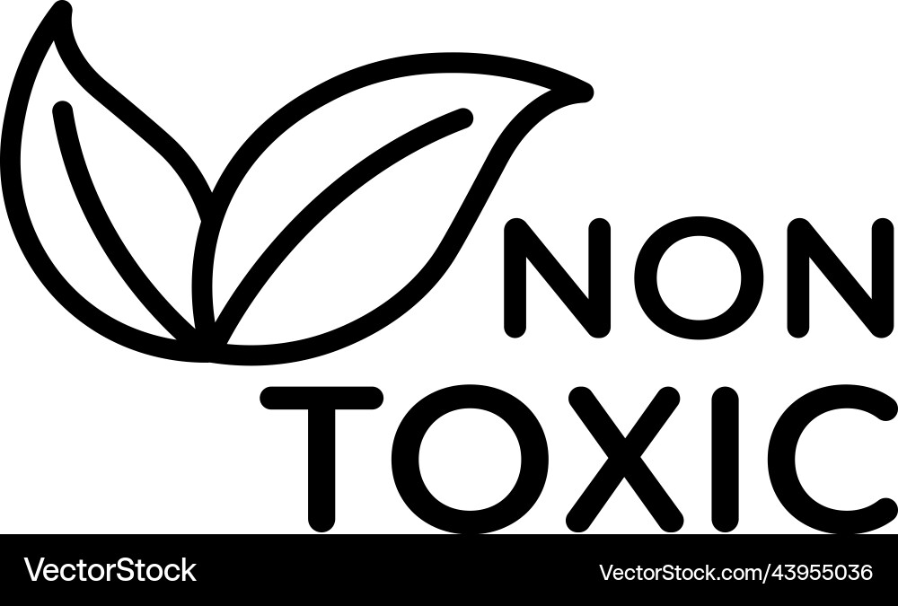 Non toxic line art icon design template Royalty Free Vector
