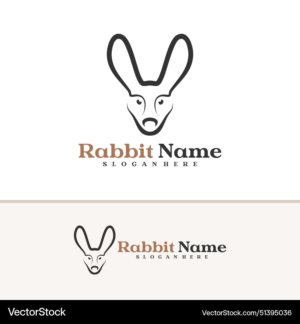 Rabbit logo template creative head Royalty Free Vector Image
