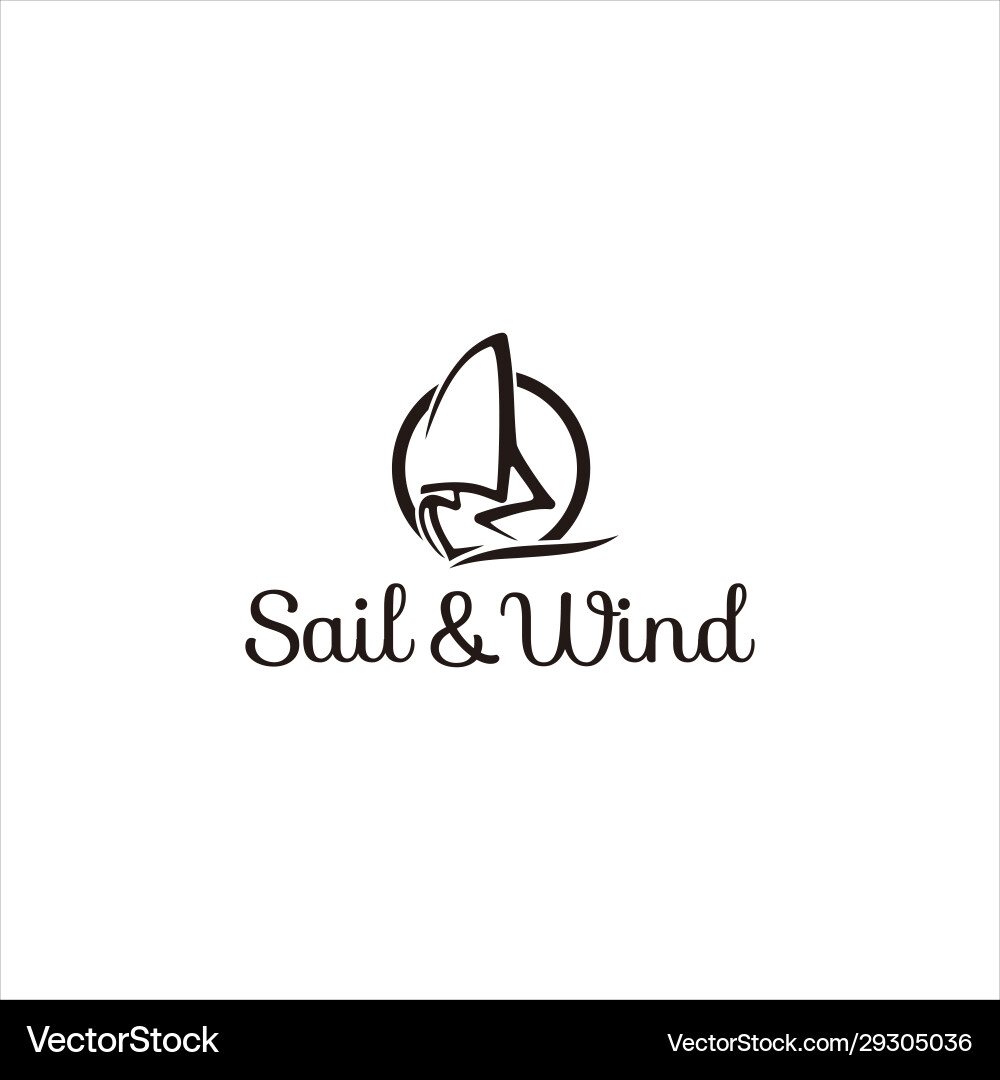 Segel und Wind Logo Design Inspiration Lizenzfreier Vektor