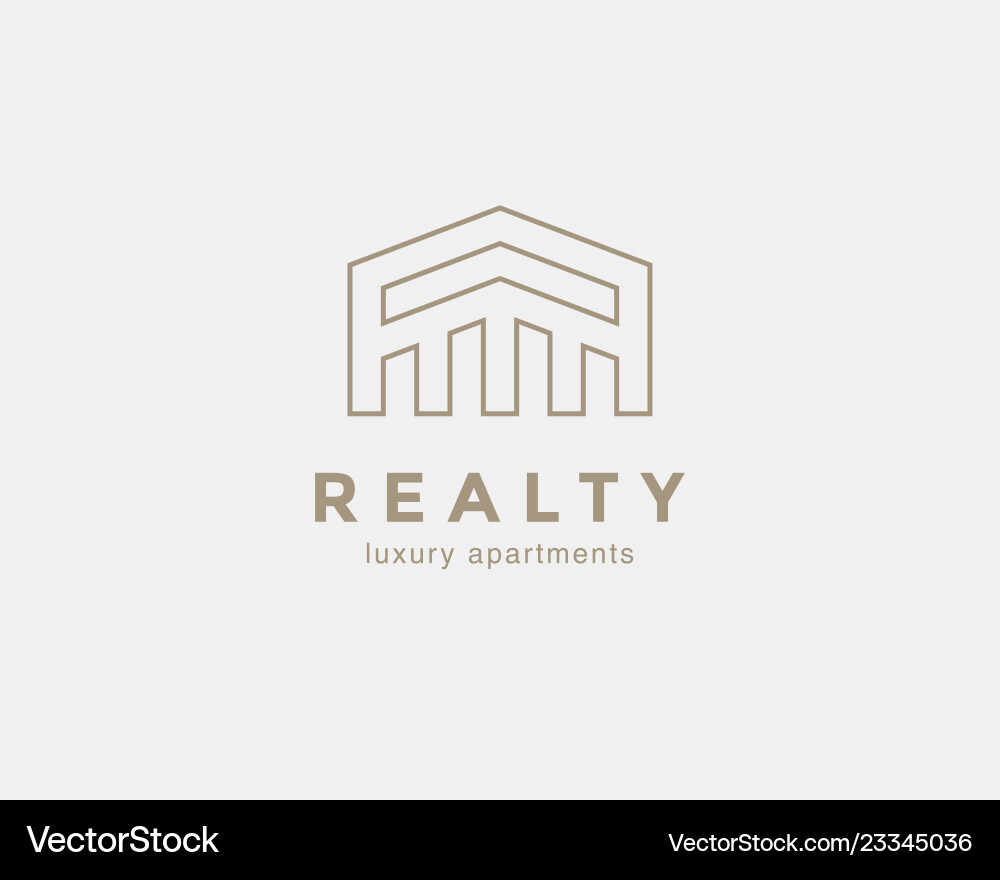 Simple line house symbol Royalty Free Vector Image