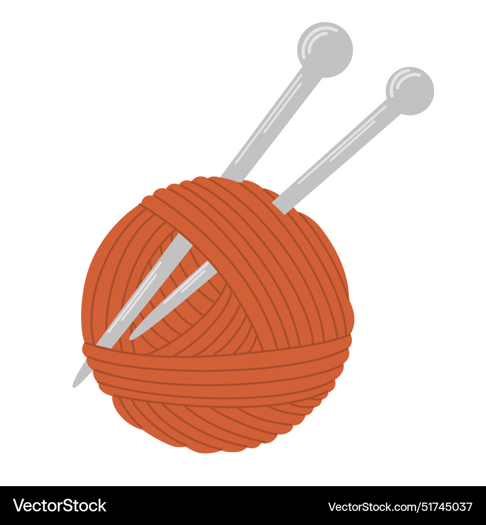 2017 knitting ball Royalty Free Vector Image - VectorStock