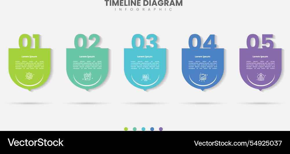 Business infographics design element with 5 step Vector Image