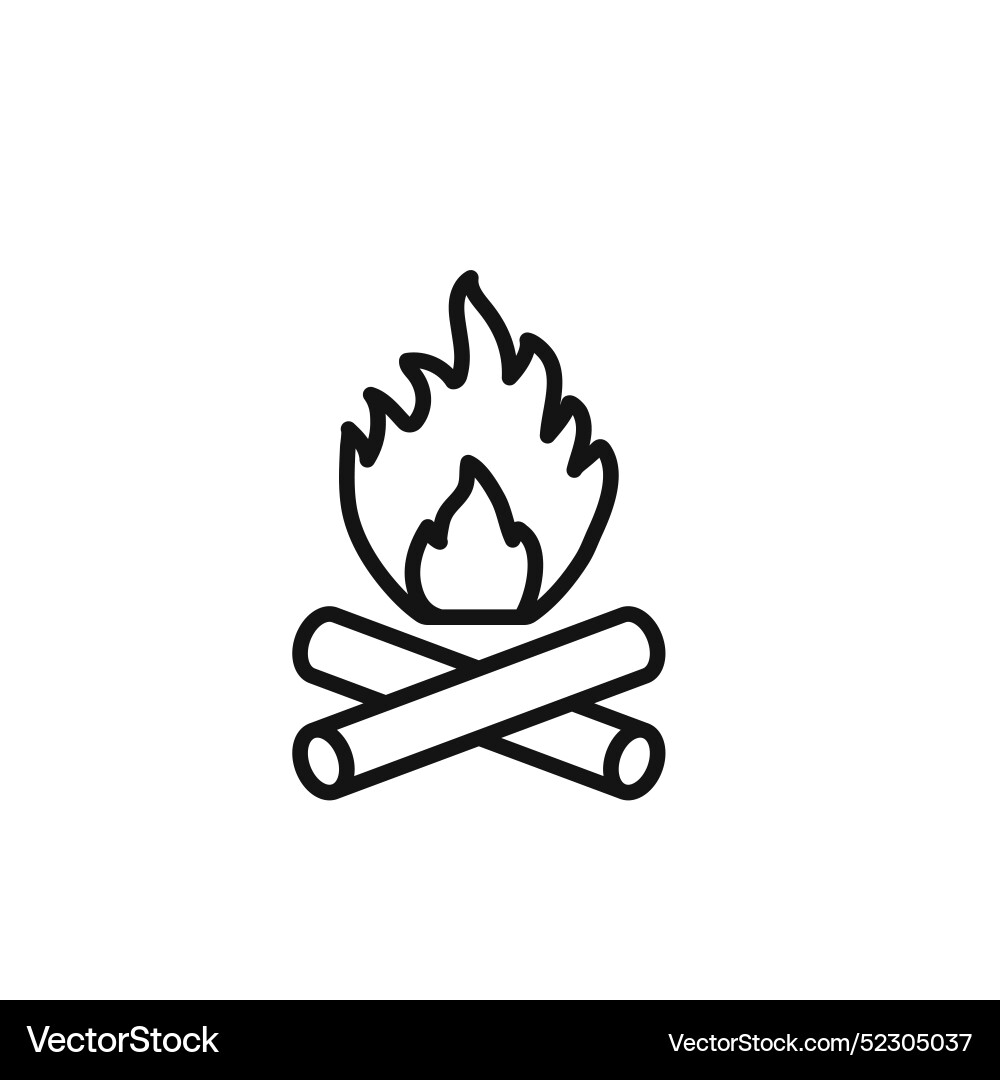 Campfire icon outline collection in black Vector Image