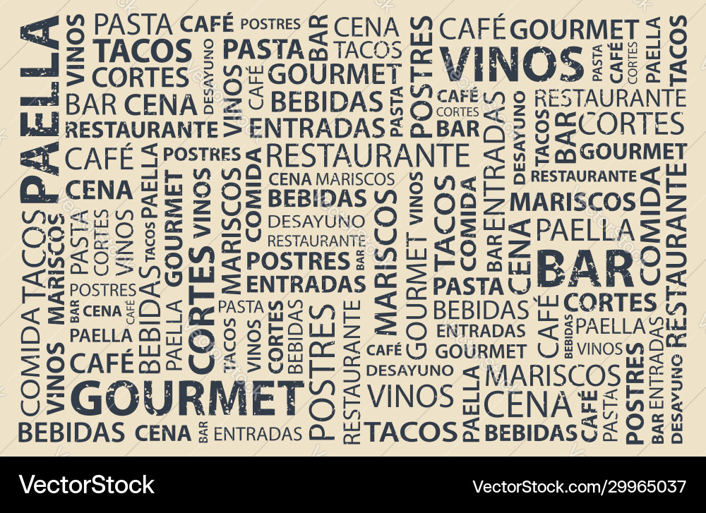 Food words wallpaper Royalty Free Vector Image