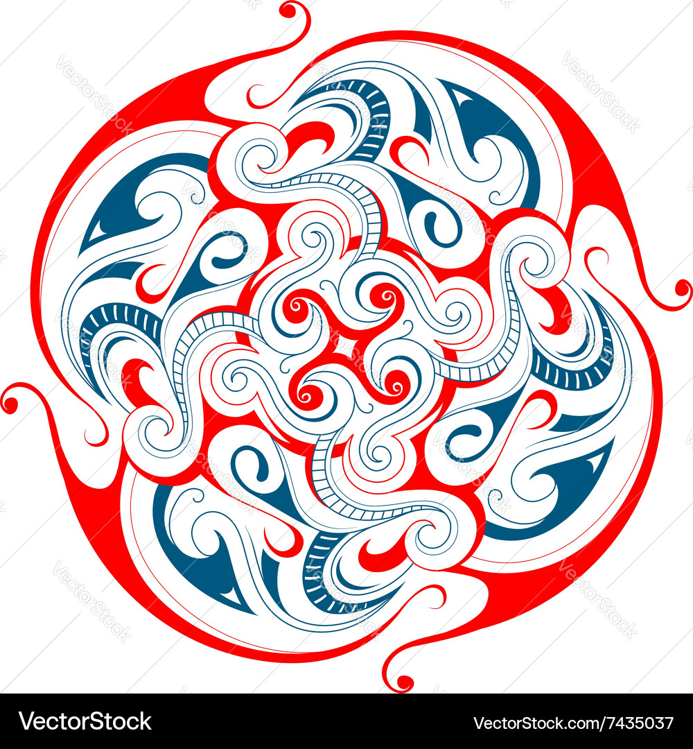 Maori Spiral Tattoo Shape Royalty Free Vector Image