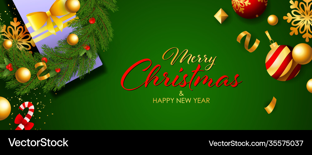 Merry christmas festal banner Royalty Free Vector Image