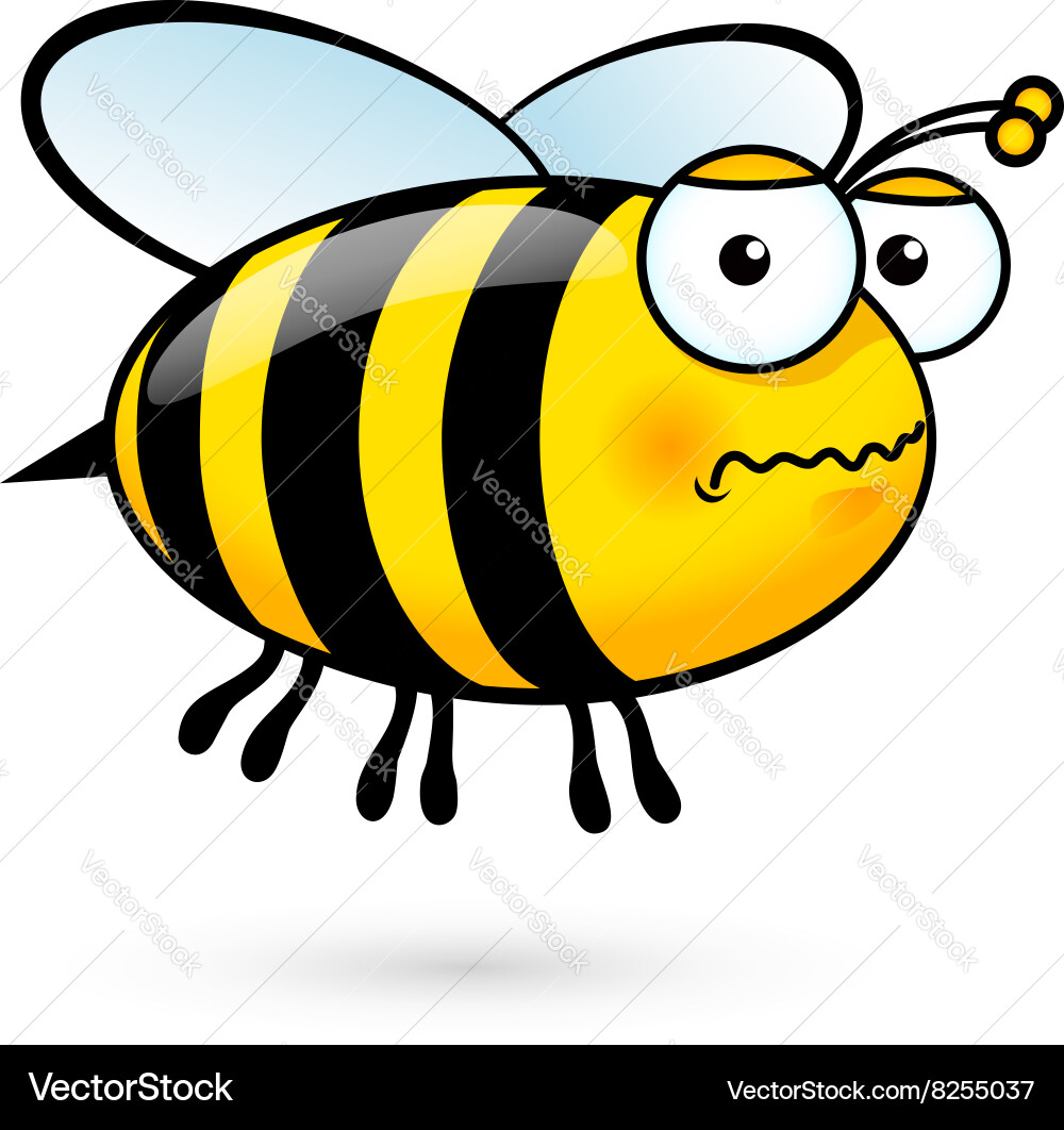 Scared Bee Cartoon Royalty Free Vector Image - VectorStock