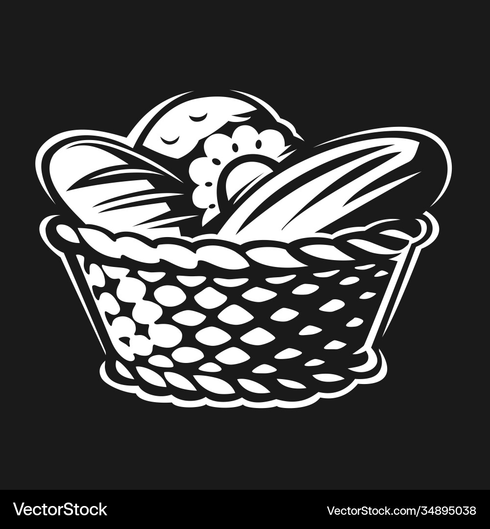 Bakery basket Royalty Free Vector Image - VectorStock