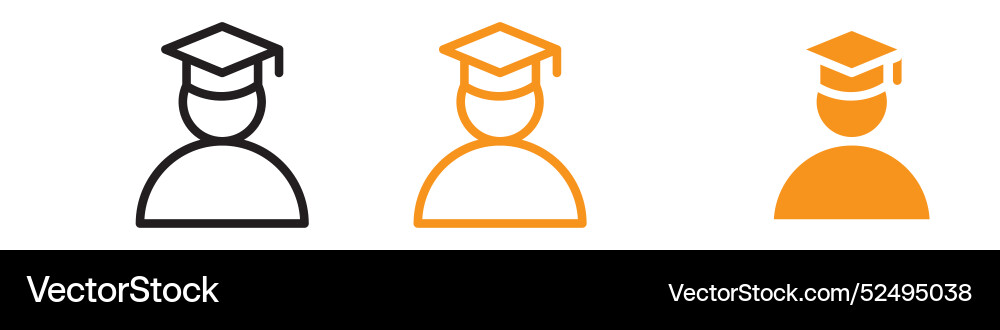 Graduation icon set scholarly success Royalty Free Vector