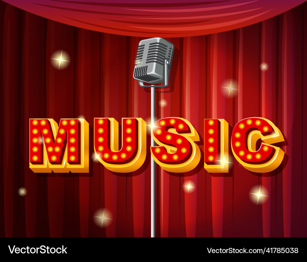 Music logo with microphone Royalty Free Vector Image